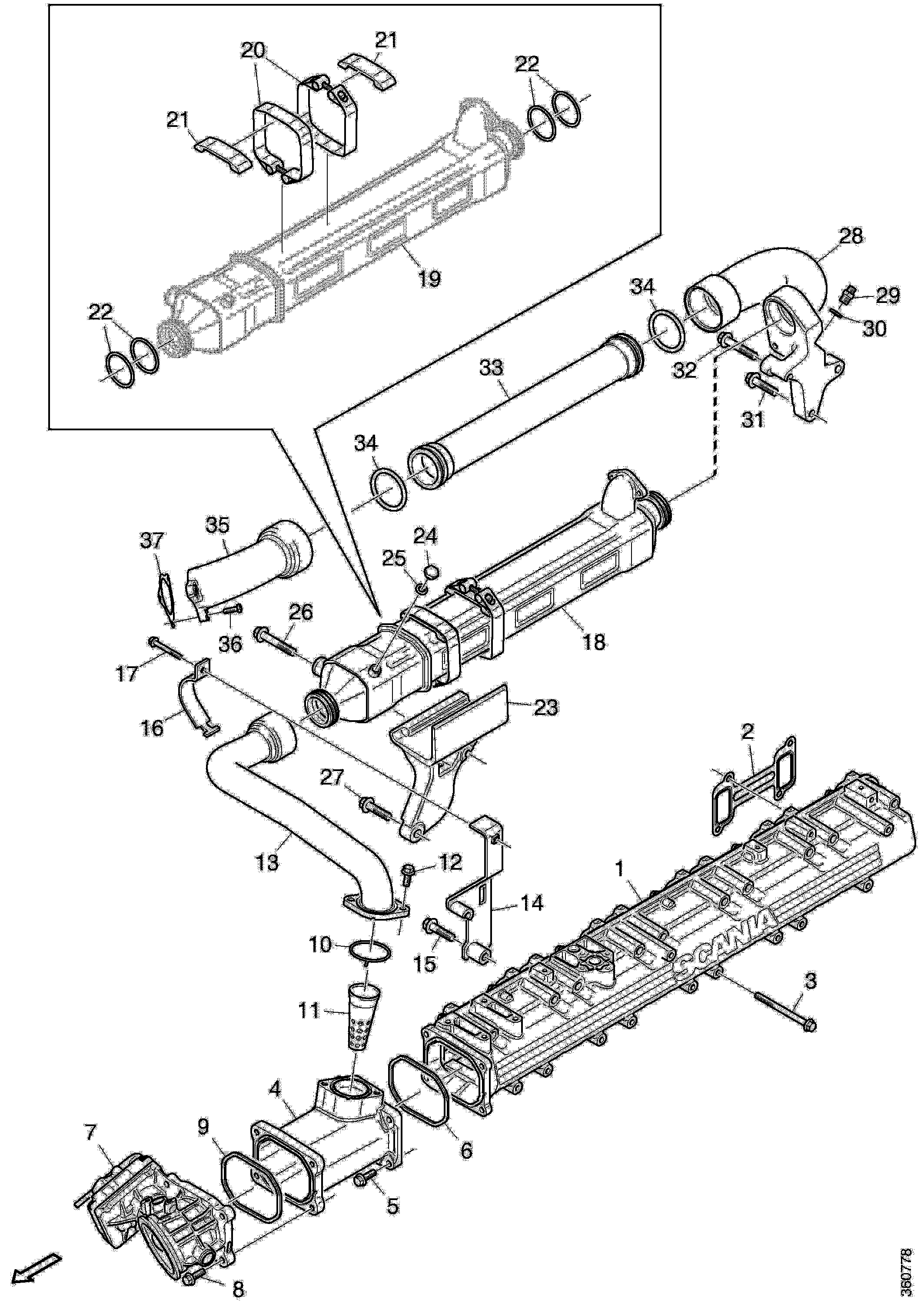 1752286 Oхладитель системы EGR Scania - O-CATALOG