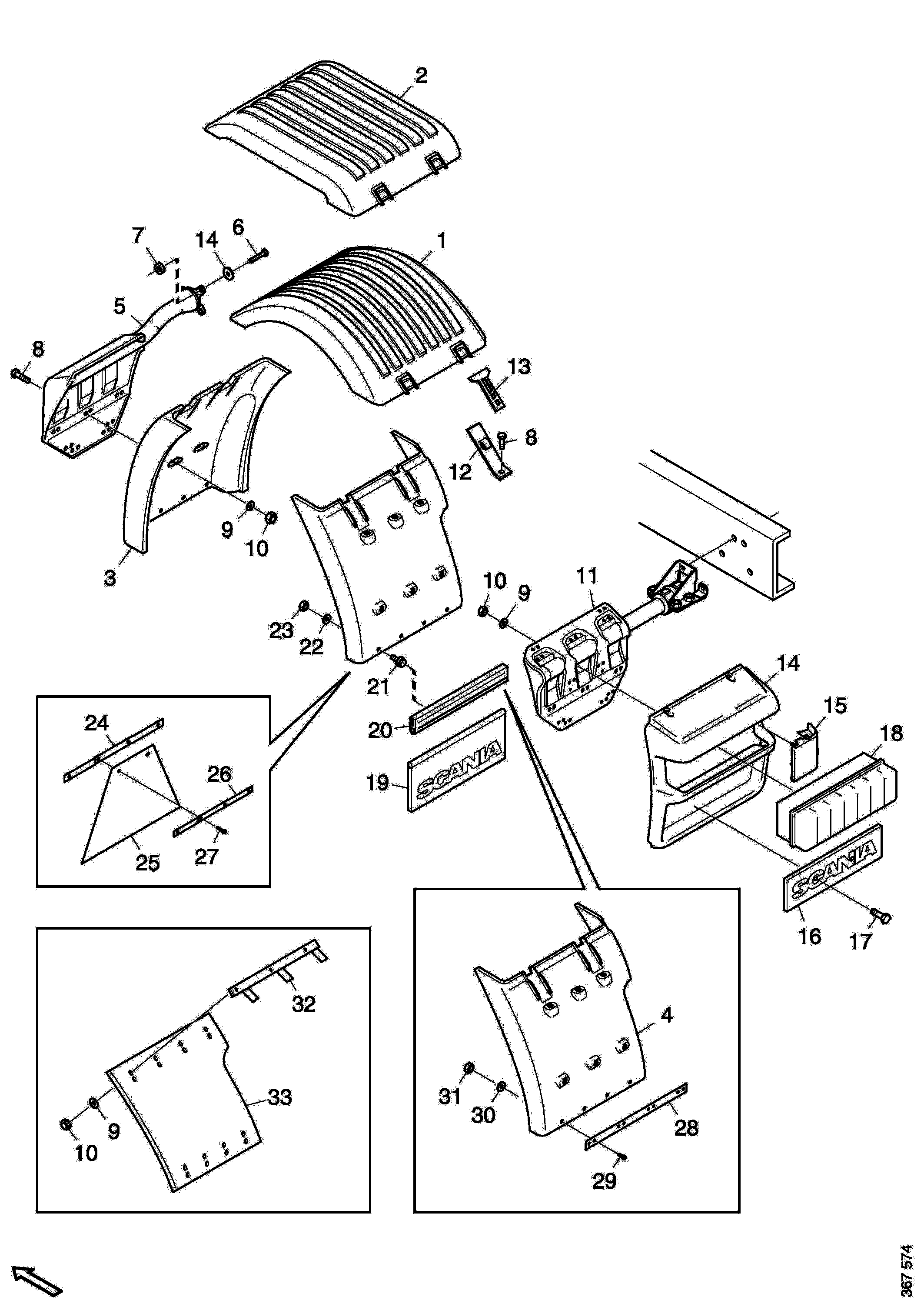 2054582 Кронштейн брызговика Scania - O-CATALOG