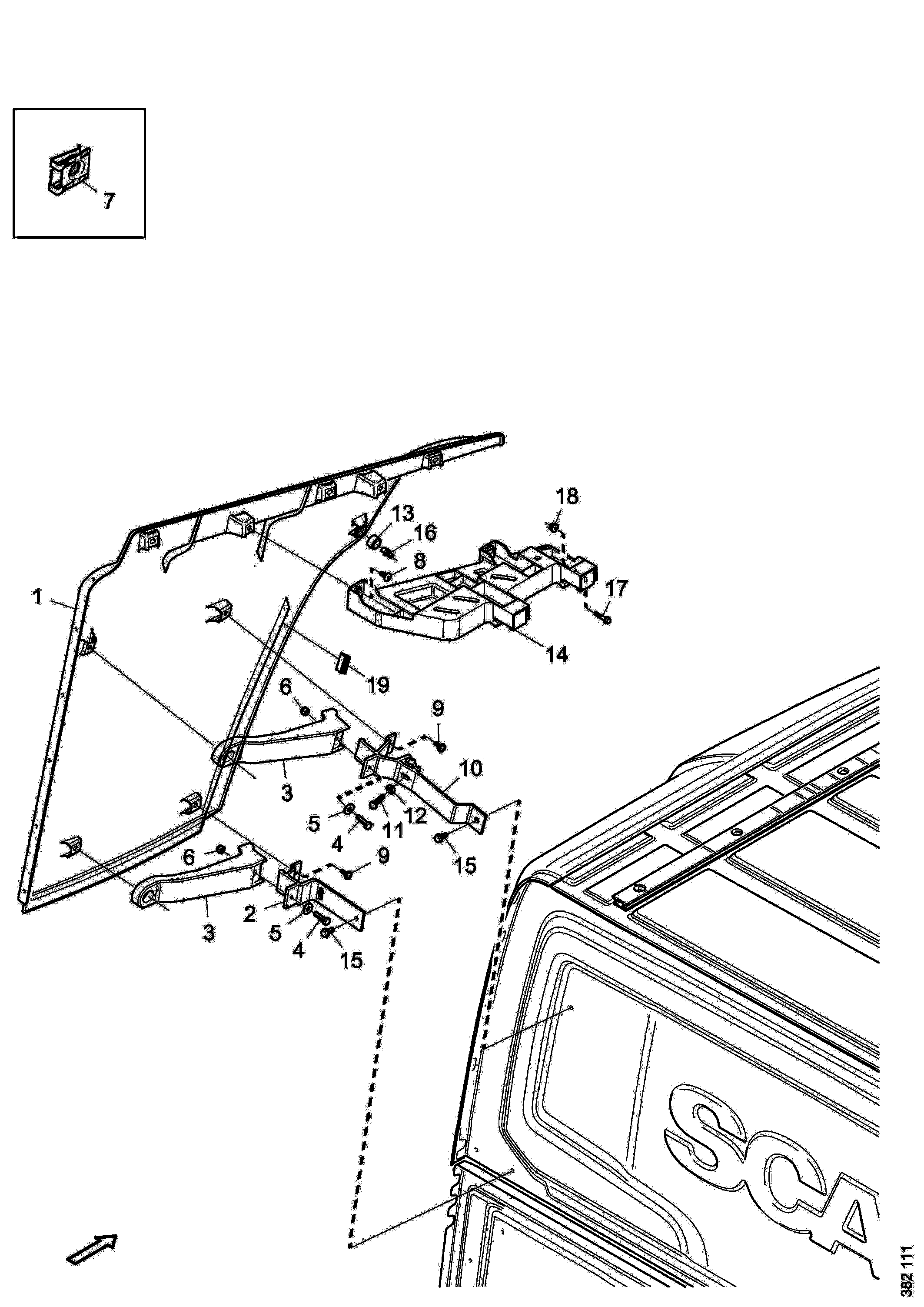 2542889 Верхн.секция бокового спойлера RH Scania - O-CATALOG