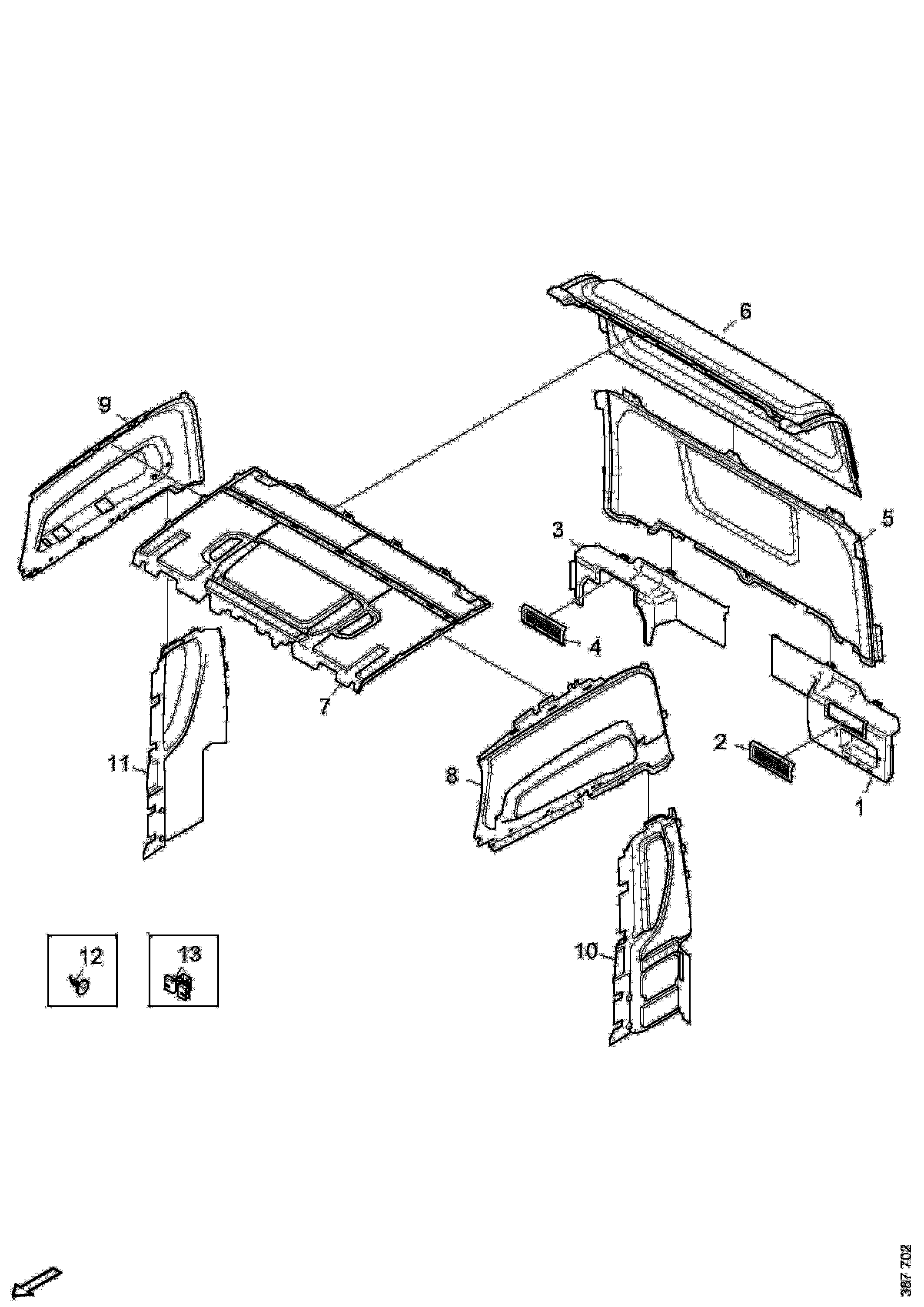 2596212 Обивка потолка LH Scania - O-CATALOG