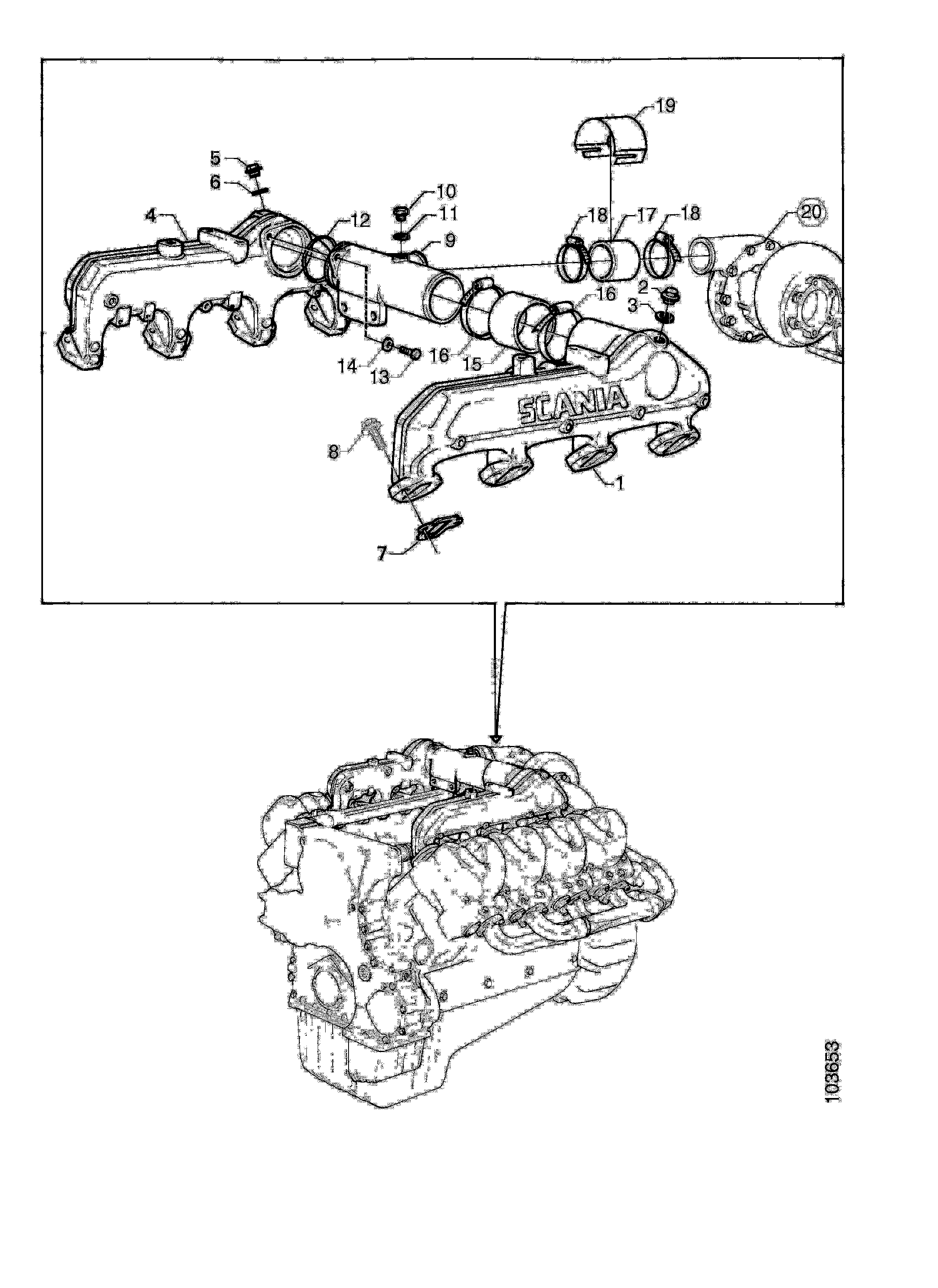 1101468 Впускной коллектор RH Scania - O-CATALOG