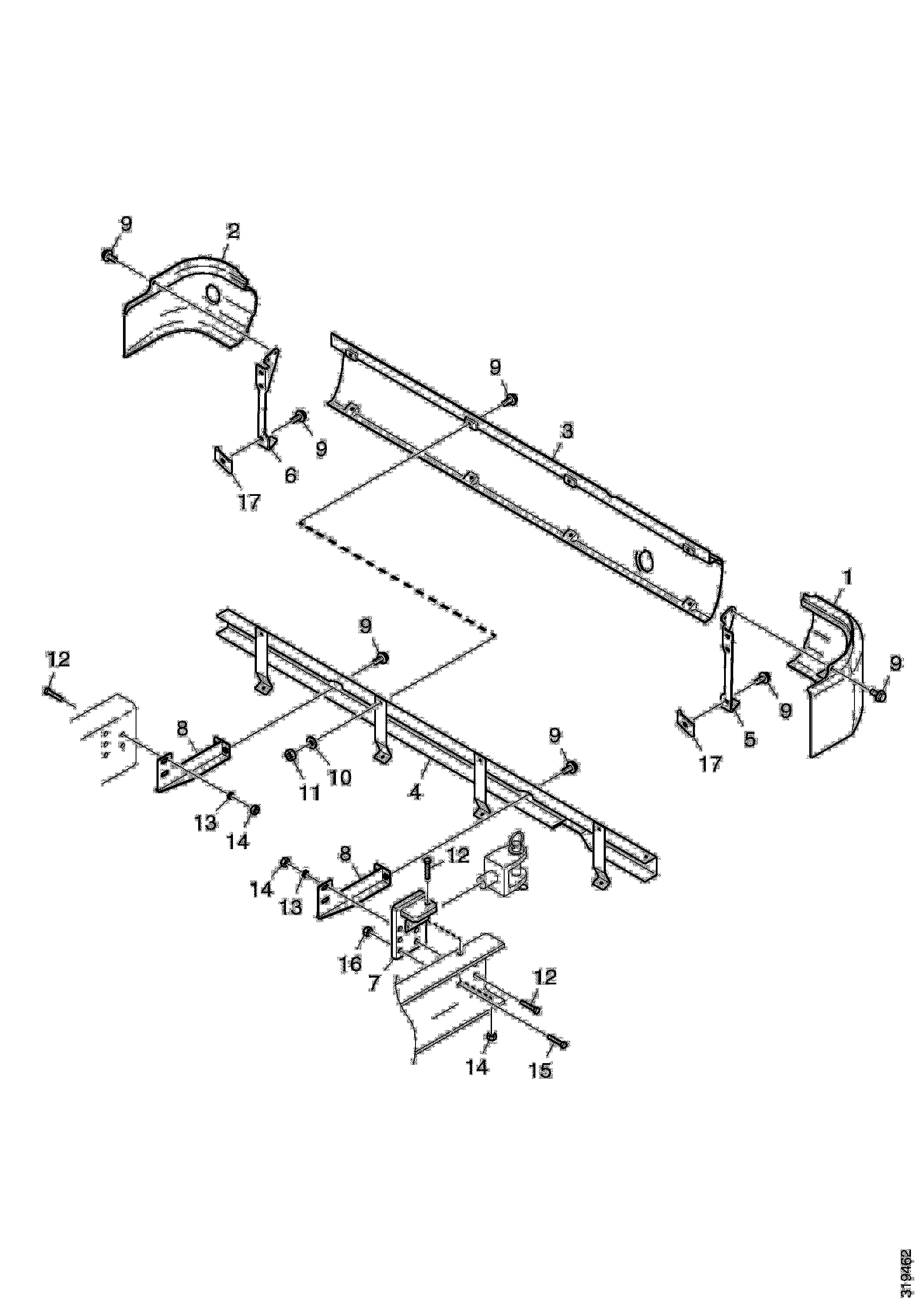 1792493 Каркас бампера Scania - O-CATALOG
